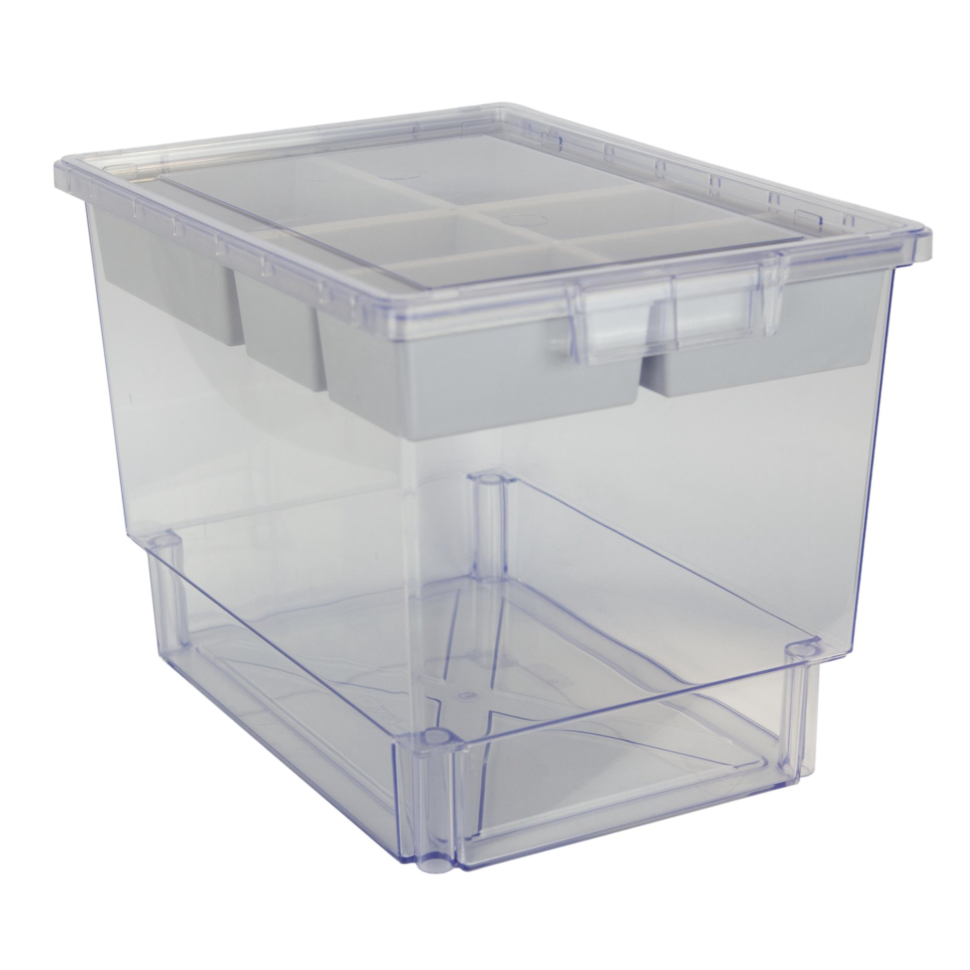 Bin/ Tote/ Tray Divider Kit - Triple Depth 12" Bin in Clear - 3 pack ...