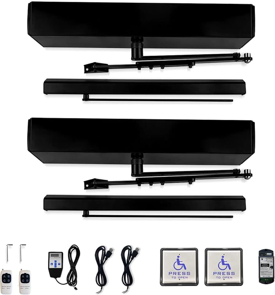 Olideauto Handicap Door Opener for Dual Swing Doors,Black Color ...