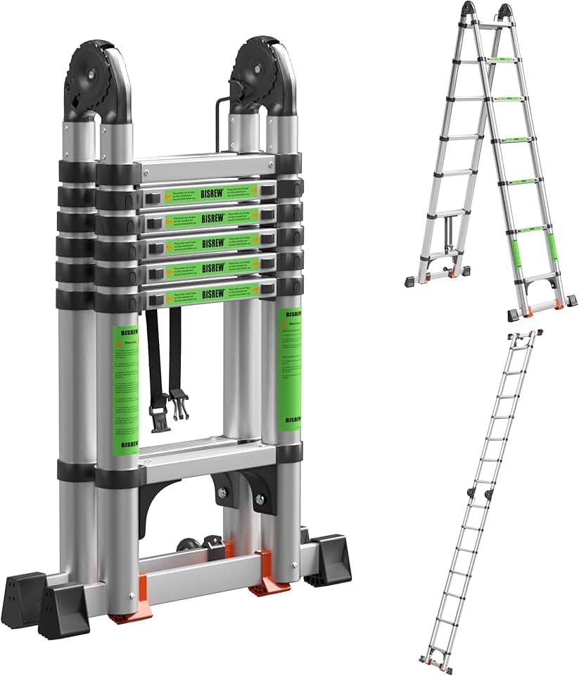 Telescoping Ladders for Home 19 FT RV Collapsible Ladder with Non-Slip ...