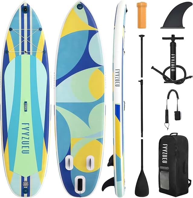 Inflatable Paddle Board, 10'6×33"×6" Stand Up Paddleboard for Adults ...