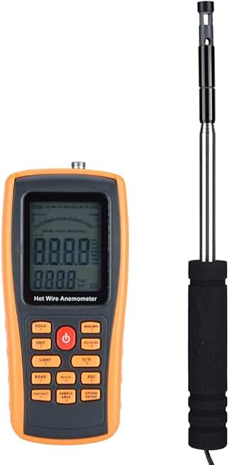 Hot Wire Anemometer, GM8903 Portable Digital Hot Wire Wind Speed ...