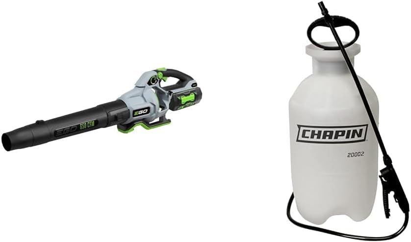 EGO Power+ 650 CFM 56V Cordless Leaf Blower with 5Ah Battery and Chapin ...