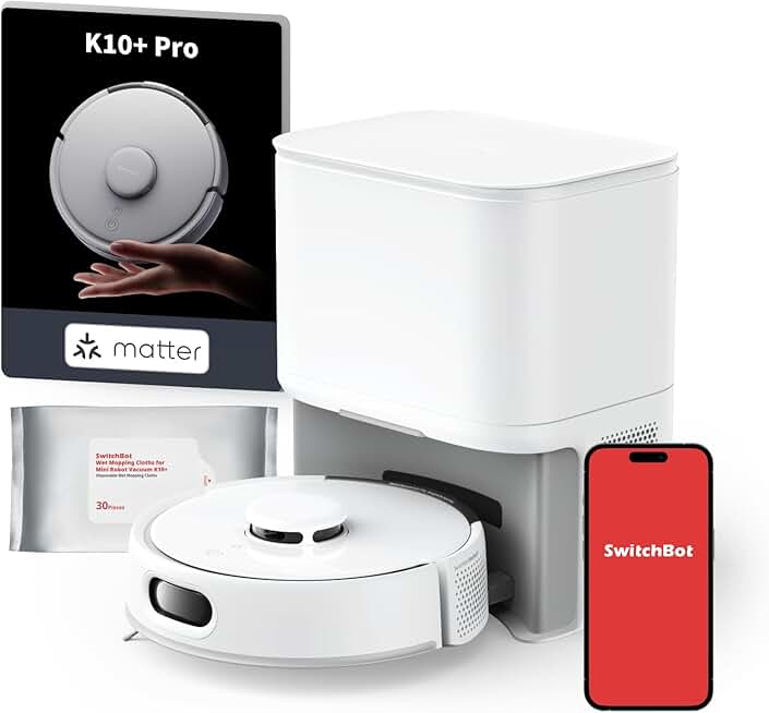 SwitchBot K10+ Pro Robot Vacuum Self Emptying for 90 Days Hands-Free ...