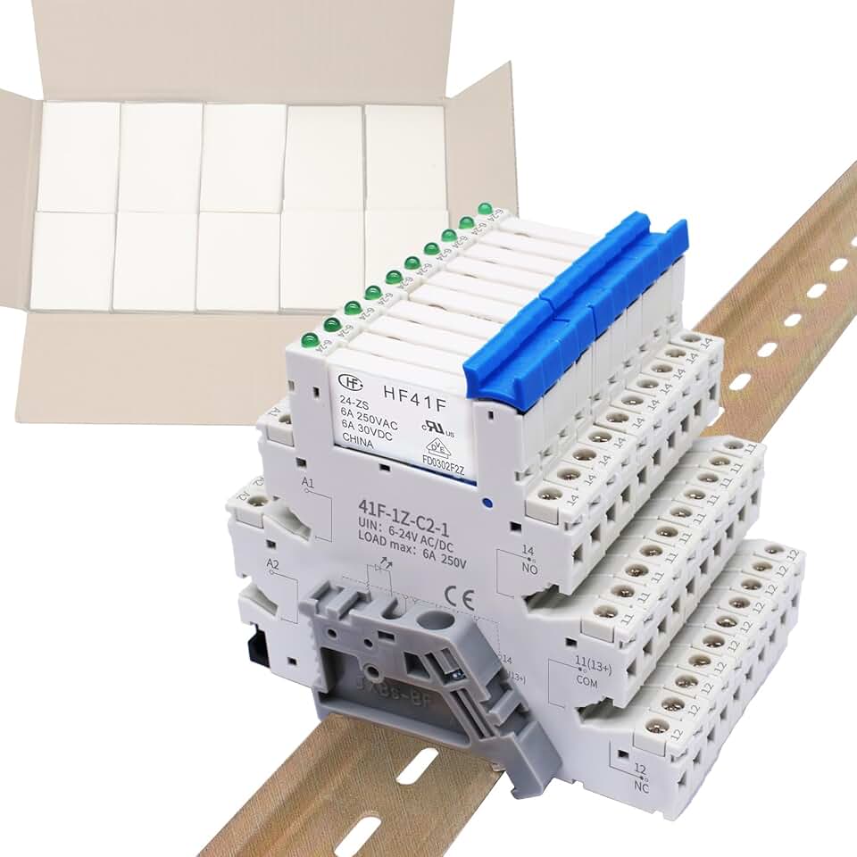 (100pcs)24V Relay Din Rail;Silm;Signal Relay for PLC;24VDC and 24VAC ...