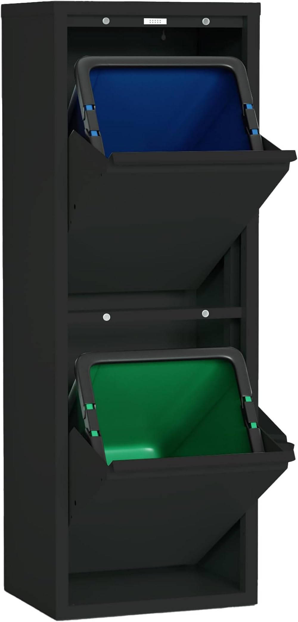 Tilt-Out Trash Can Cabinet with 2 Garbage Cans - Waste Storage Solution ...