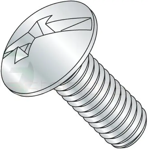 6-32 x 1" Machine Screws/Combo/Truss Head/Steel/Zinc (Carton: 10,000 ...