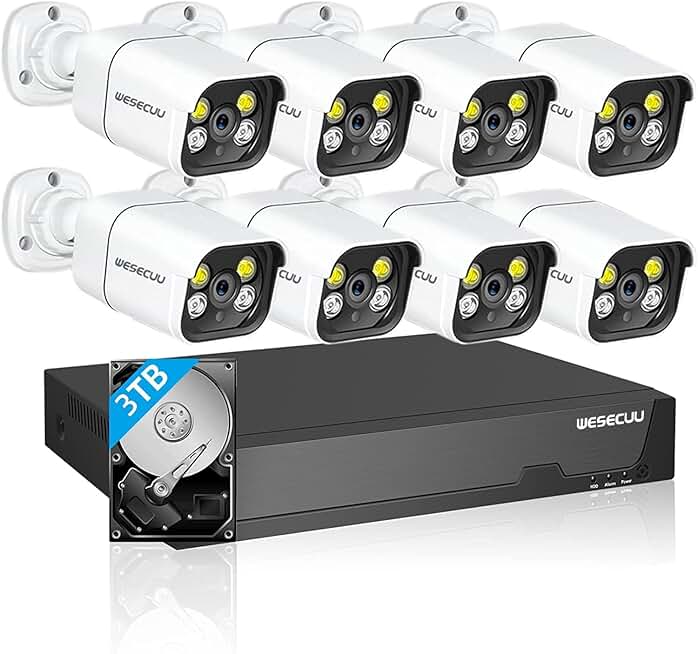 [16CH Expandable] WESECUU Poe Security Camera System, 4K CCTV Camera ...