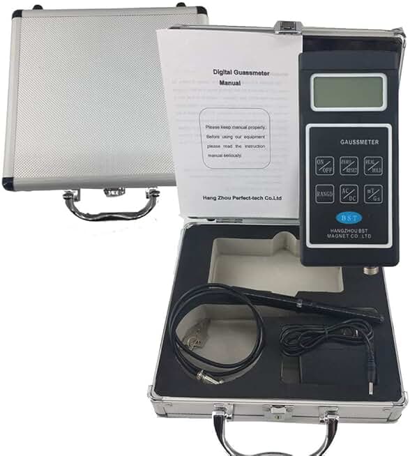 BST600 Digital Gauss Meter Tesla Meter with AC DC Magnetic Field Tester ...