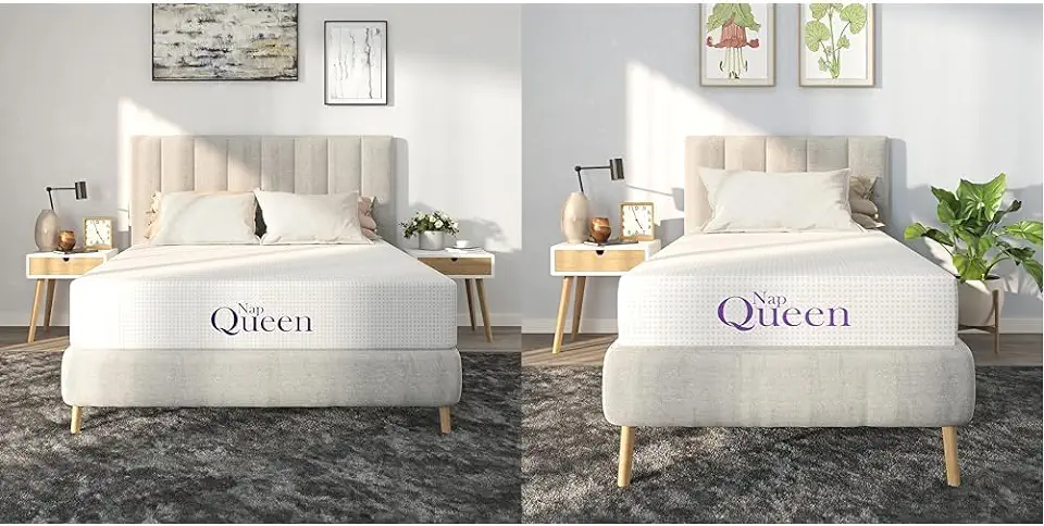 NapQueen 10 Inch Queen and 8 Inch Twin Bamboo Charcoal Memory Foam ...