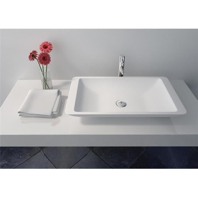 Legion Furniture WJ9002 23.6 in. White Matt Solid Surface Bowl - 3.50 x ...