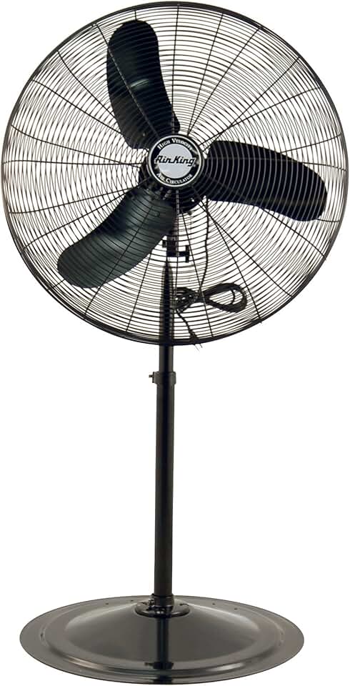 Air King 9174 1/3 HP Industrial Grade Oscillating Pedestal Fan, 24-Inch ...