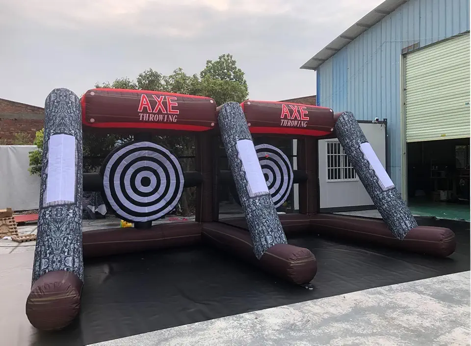 Inflatable Axe Throwing Game + Inflatable Ball Toss Target Dart Board ...