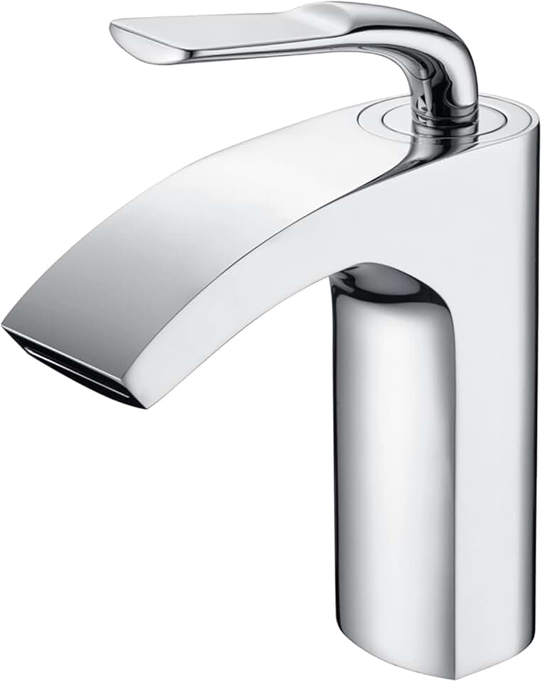 Bathroom Faucet Waterfall Bathroom Sink Faucet Deck Mount Brass Basin ...