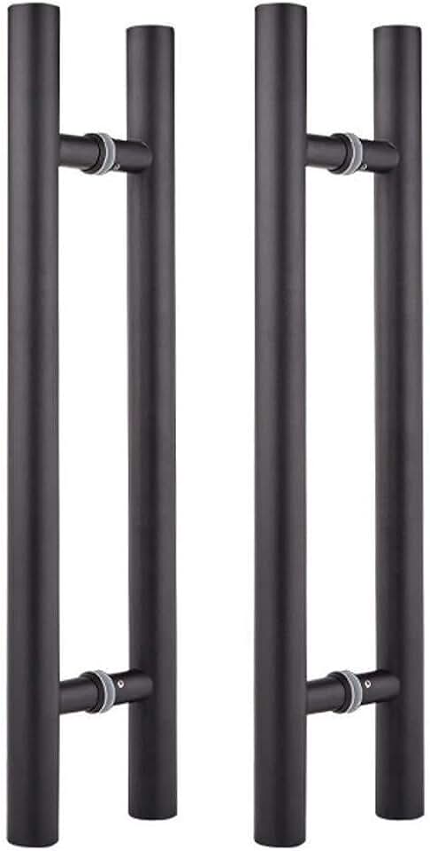 Stainless Steel Black Glass Door Handle/Tube Type Commercial Sliding ...