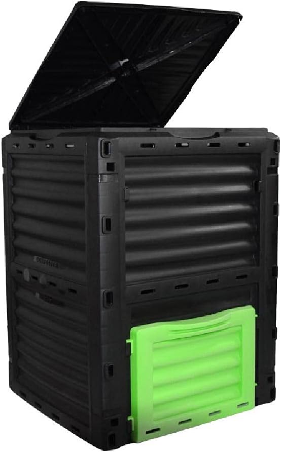 Compost Bin Outdoor, 300L Garden Deciduous Plastic Compost Bin, Easy ...