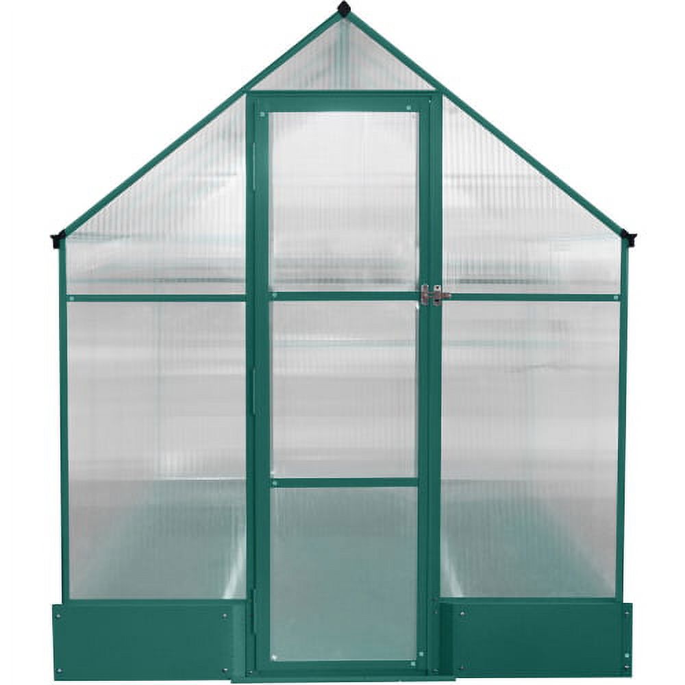 Hanover 8-Ft. x 6-Ft. Polycarbonate Walk-In Greenhouse w/ Planter Beds ...