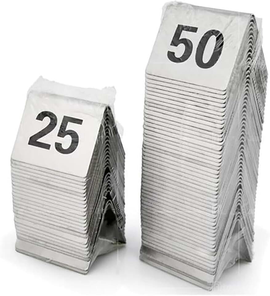 Table Numbers 1-100 Restaurant，Stainless Steel Tent Style Table Numbers ...