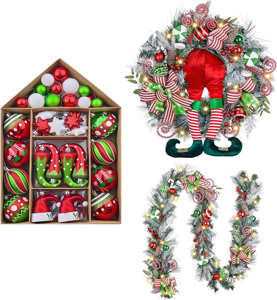 Valery Madelyn Delightful Elf Red Green White Christmas Decorations ...