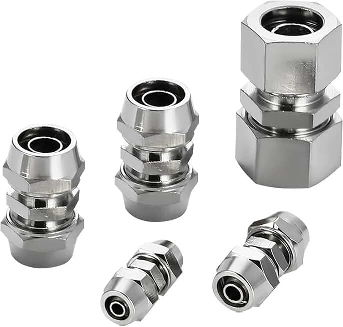 Copper Nickel Pneumatic Air Quick Connector For Hose Tube 4 6 8 10 12 ...
