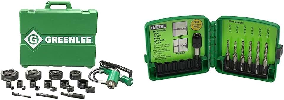 Greenlee 7310SB 11-Ton Hydraulic Knockout Punch Kit with Hand Pump and ...
