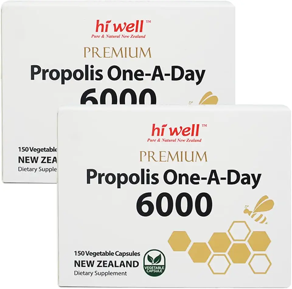 (Pack of 2) Hi Well Premium Propolis One-A-Day 6000 Flavonoid 120mg ...