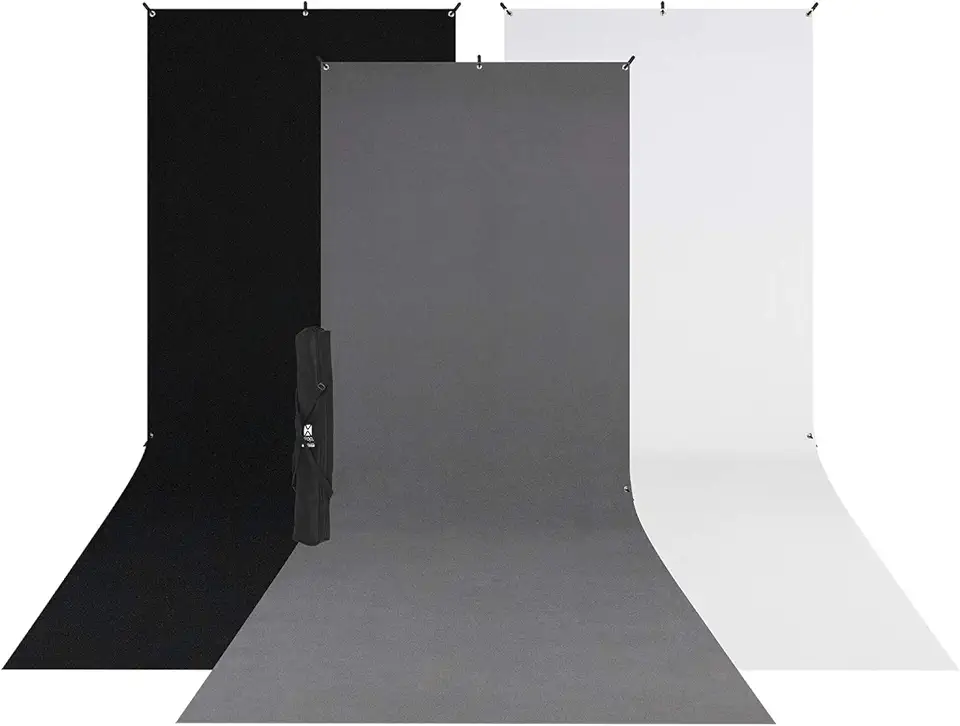 Westcott X-Drop 3-Pack Sweep Backdrop Kit (5' x 12') Quick Assemble ...