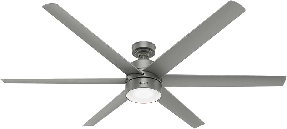 Hunter Fan Company, 59629, 72 inch Solaria Matte Silver Indoor ...