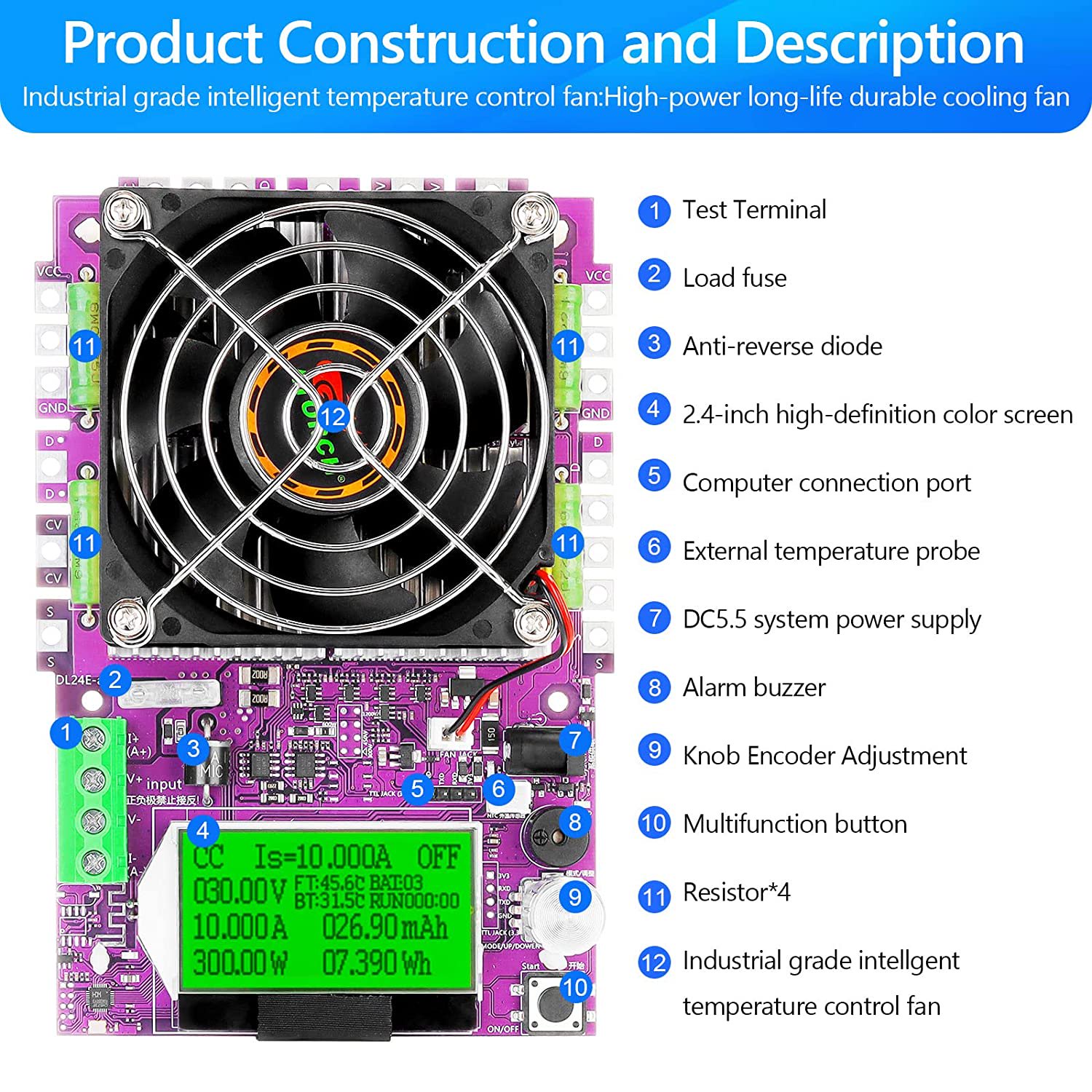MLWWS-Adjustable Constant Current Electronic Load - 150W USB Electronic ...