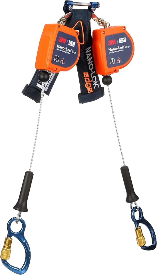 3M DBI-SALA Nano-Lok Edge Twin-Leg Personal Self-Retracting Lifeline 3500286, Cable, Aluminum ...
