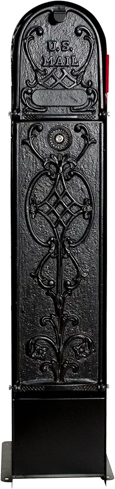 Qualarc MK-100-OE-BLK MailKeeper 100 Locking Column Mailbox with Old ...