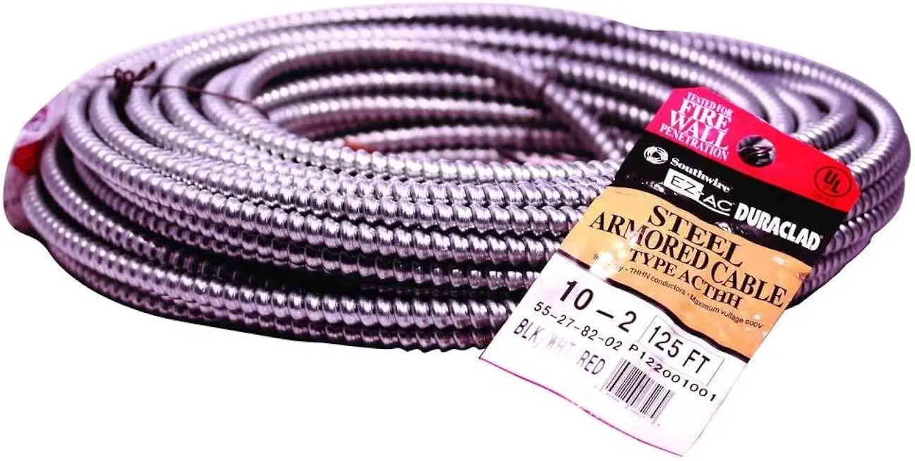 Southwire 10/2 x 125 ft. Solid CU BX/AC (AL Armored Cable) Armorlite ...