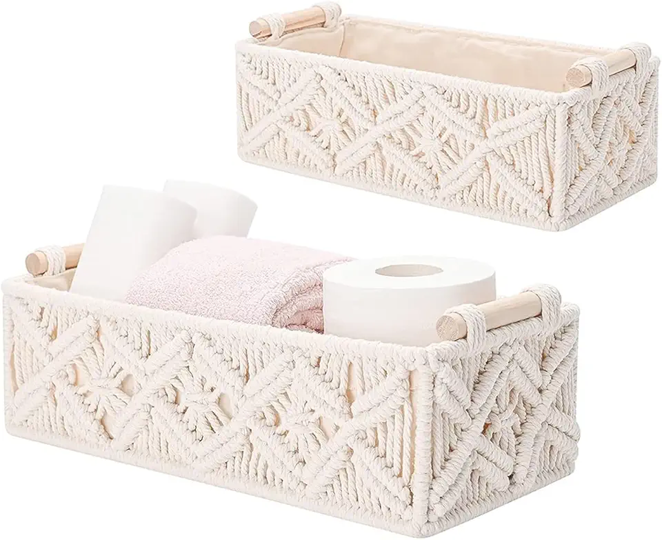 Storage Basket Boho Decor Baskets for Organizing Woven Decorative ...