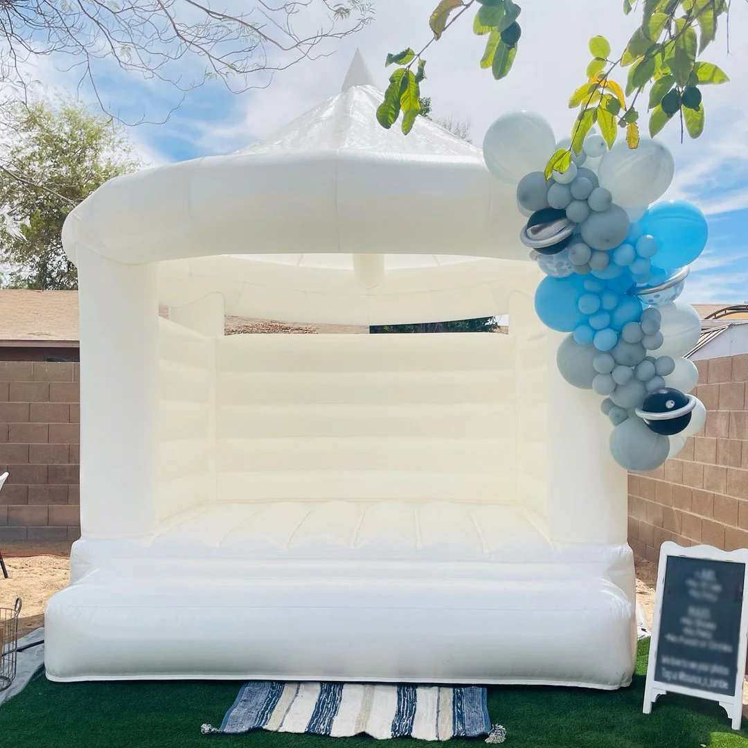 Beautiful Inflatable White Bounce House, White Jump House Castle ...