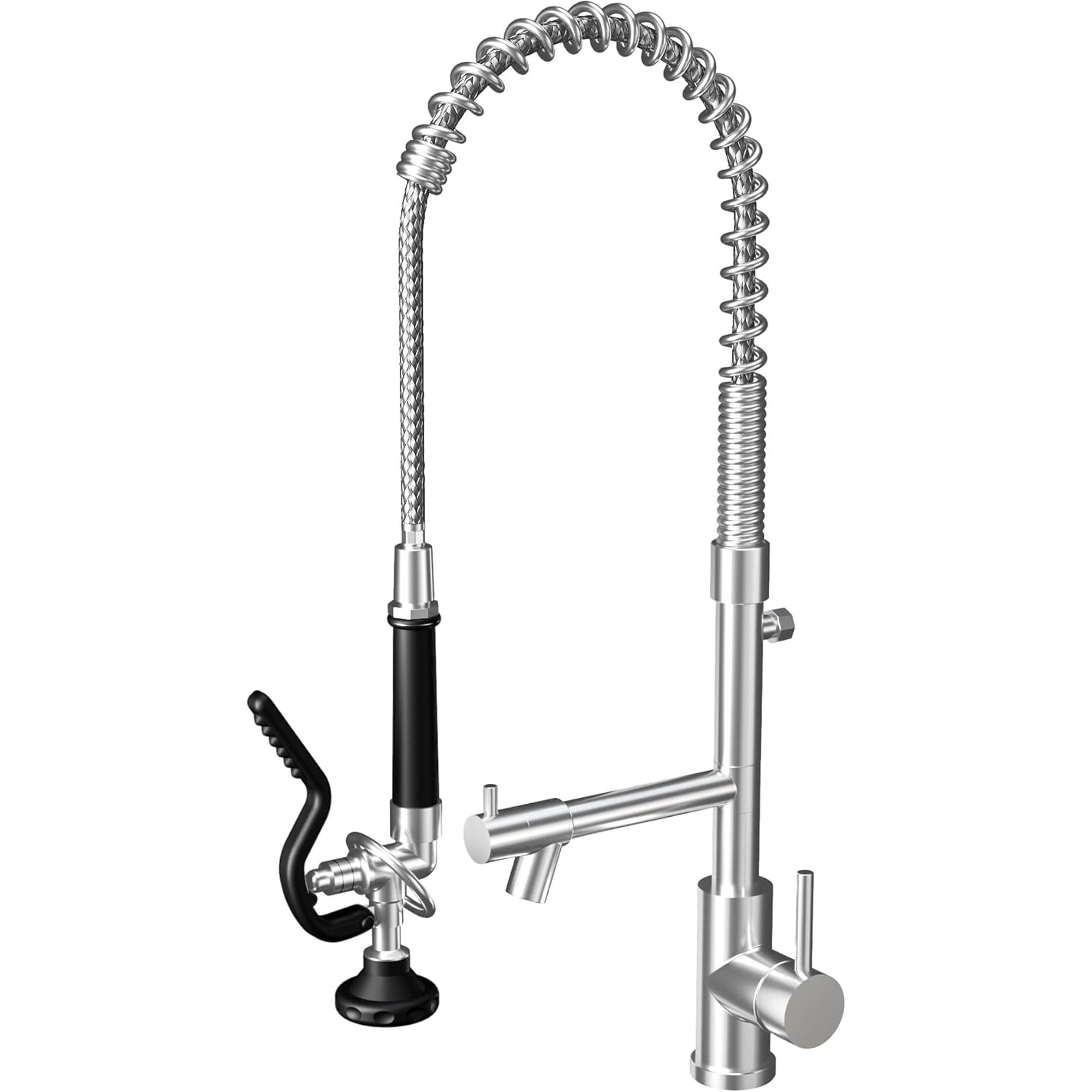 Commercial Kitchen Faucets with Pull Down Sprayer, 25" Height Kitchen ...
