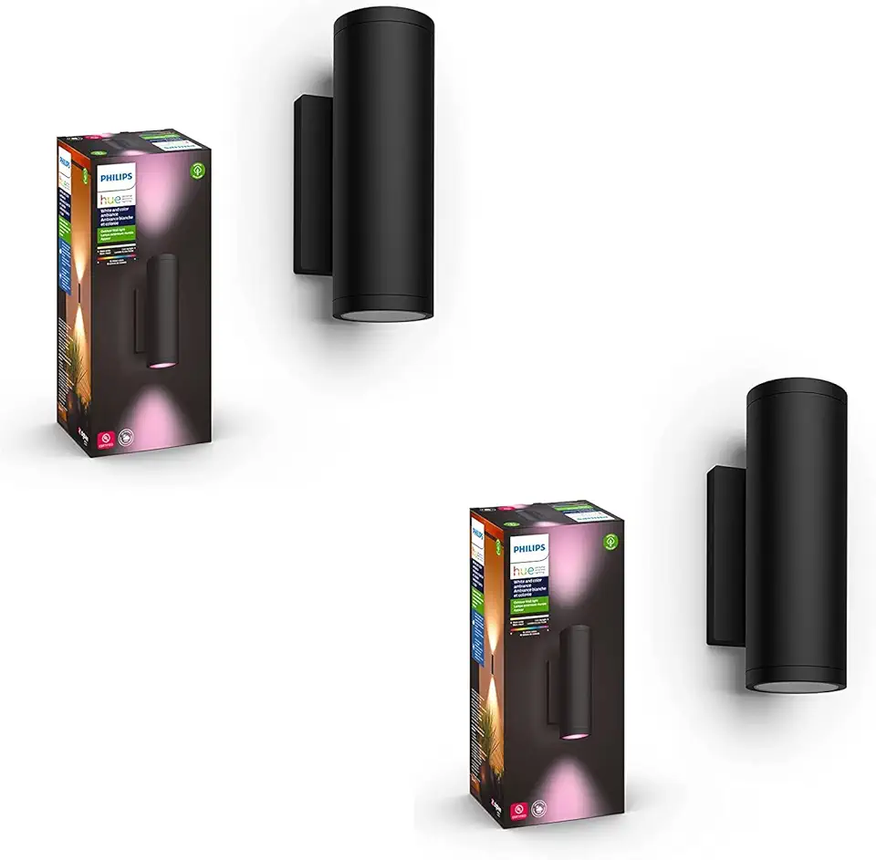 Philips Hue Appear Outdoor Smart Wall Light, Black - White and Color ...