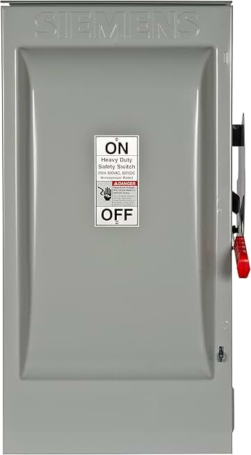 Siemens HF364R 200-Amp 3 Pole 600-volt 3 Wire Fused Heavy Duty Safety ...