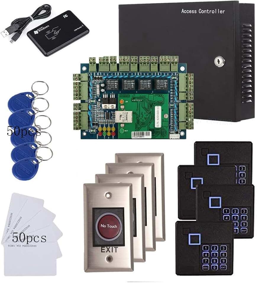 4 Doors Security Access Control Systems with RFID Keypad Reader ...