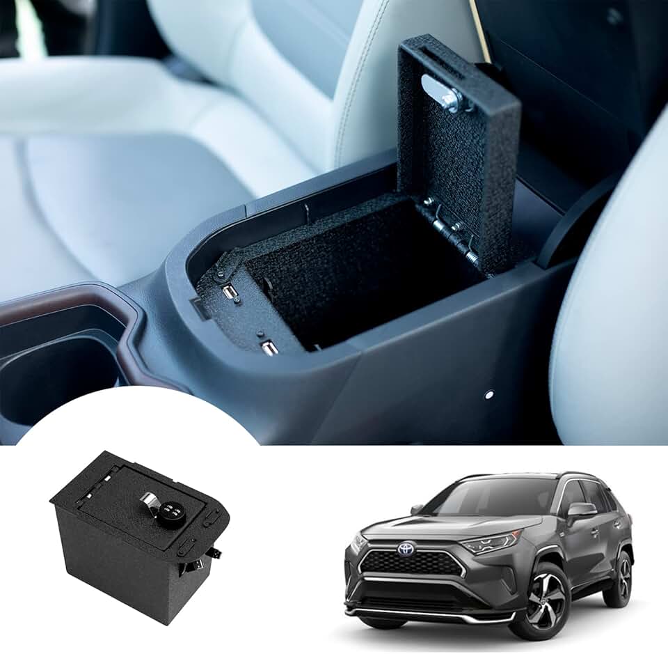 WASAI Console Safe Gun Safe for Car, Premium in-Vehicle Console Safe ...