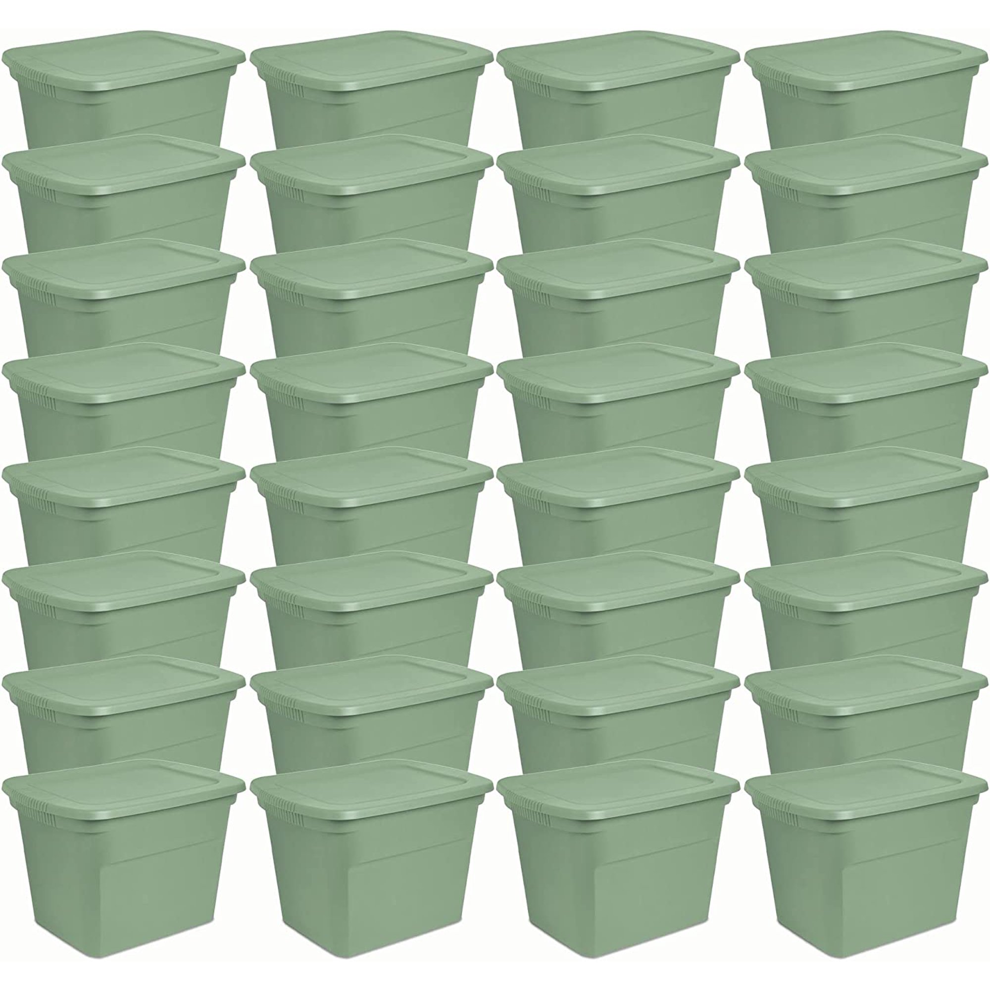 18 Gal Storage Tote, Stackable Bin with Lid, Plastic Container to ...