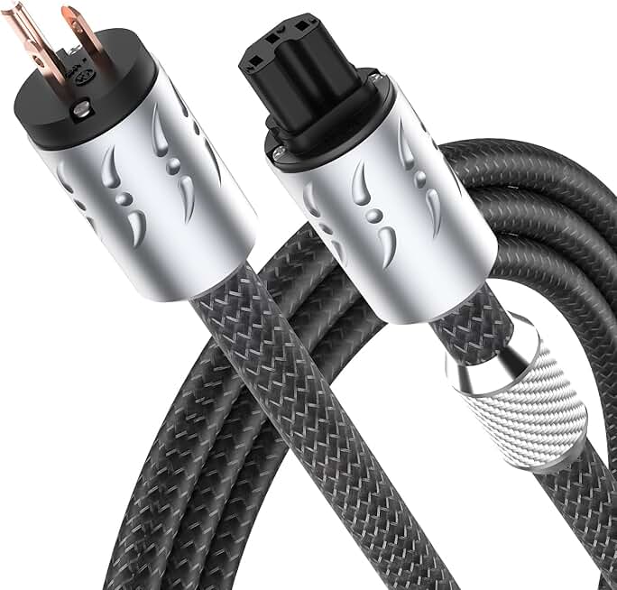 Viborg MBU1501 HiFi Power Cable, 3.3FT/1M Hi-end US AC Audio Power Cord ...