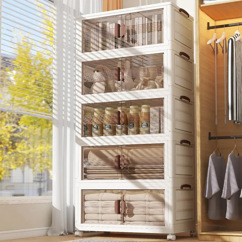 Storage Bins with Lid,78 Quart Collapsible Storage Bins,5 Packs Large ...