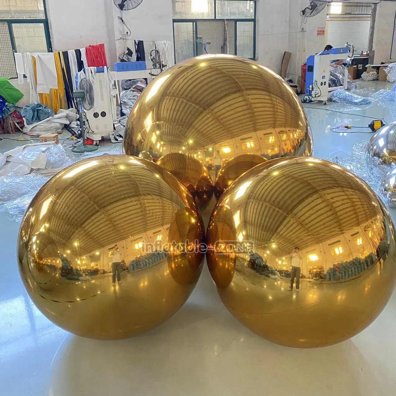 Giant Inflatable Mirror Ball Decoration Huge Disco Ball Gold Balloon In ...