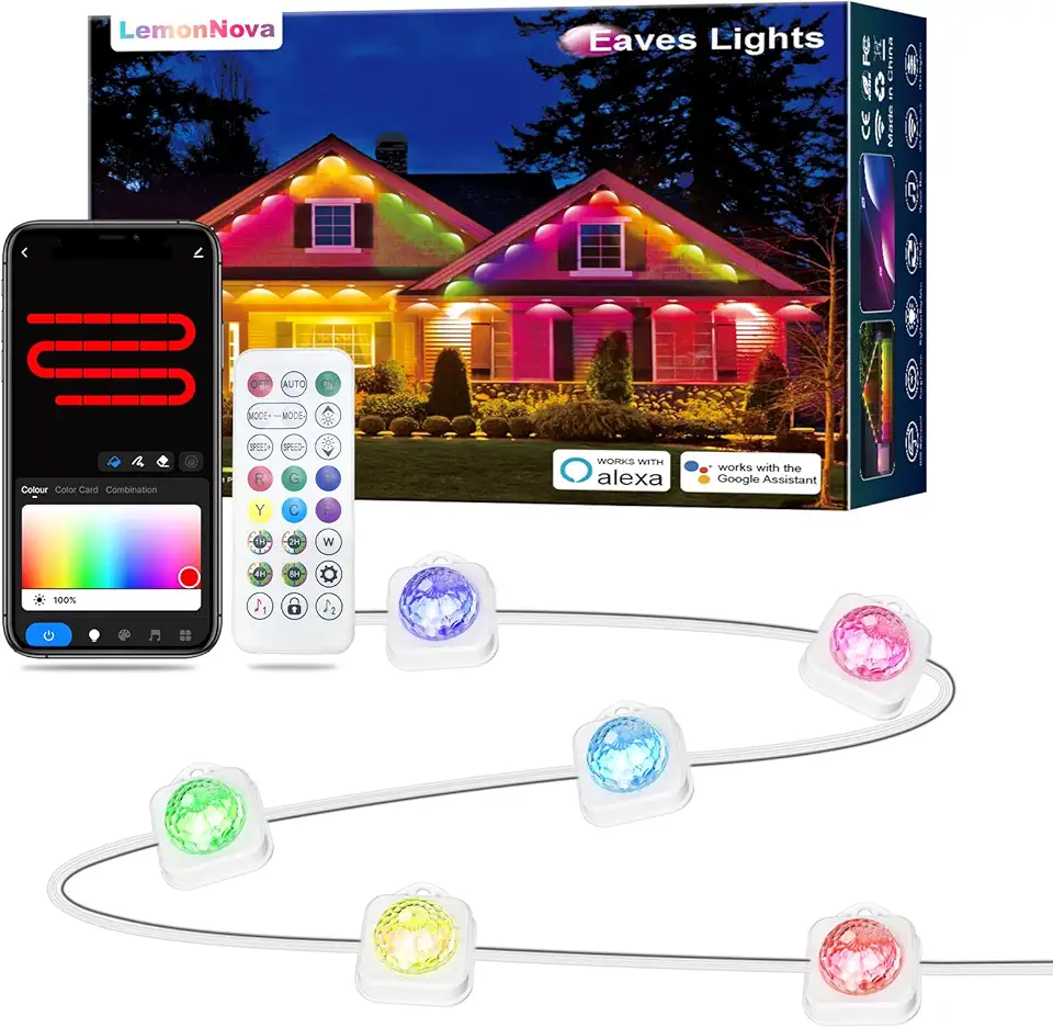 Permanent Outdoor Lights, Smart RGB Outdoor Led Lights Under Eaves ...