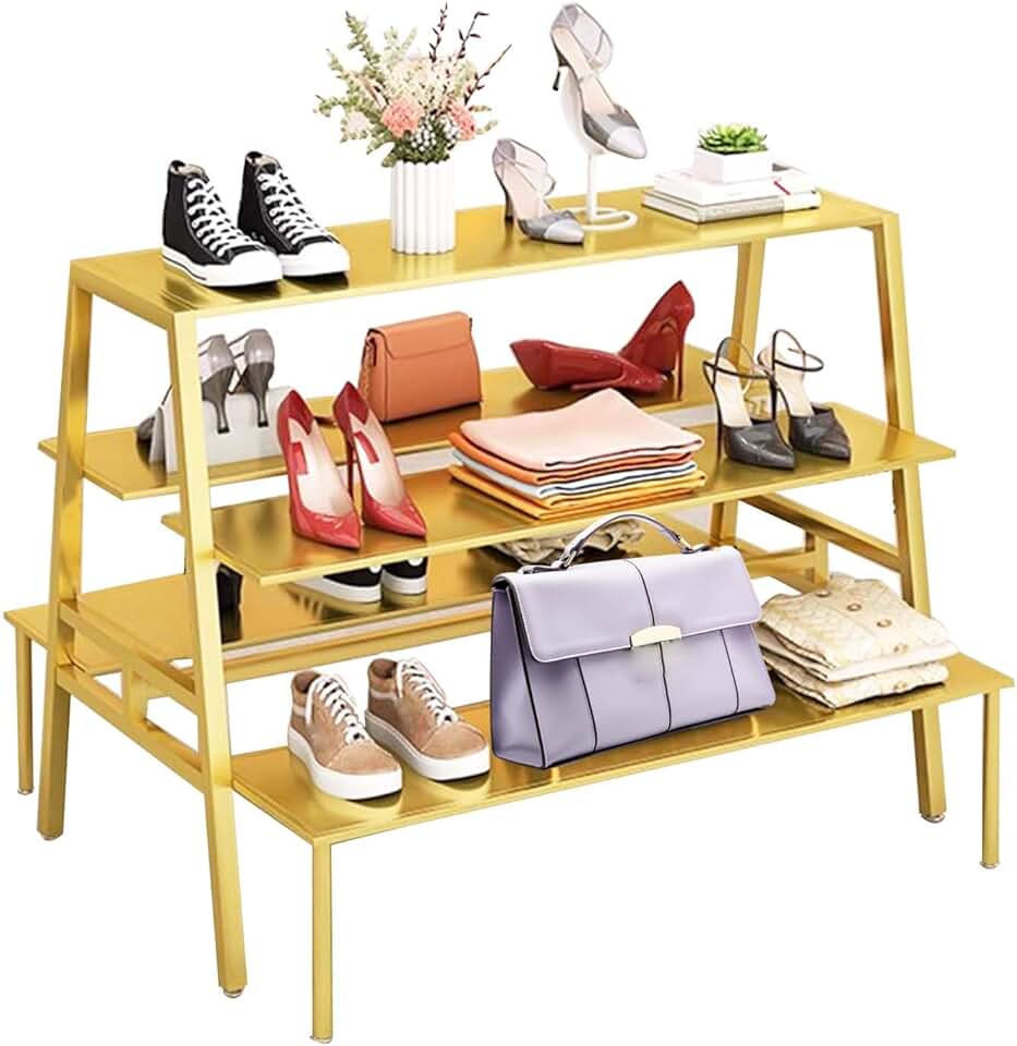 Metal Heavy Duty Display Table,3 Tier Standing Display Riser Shelf ...