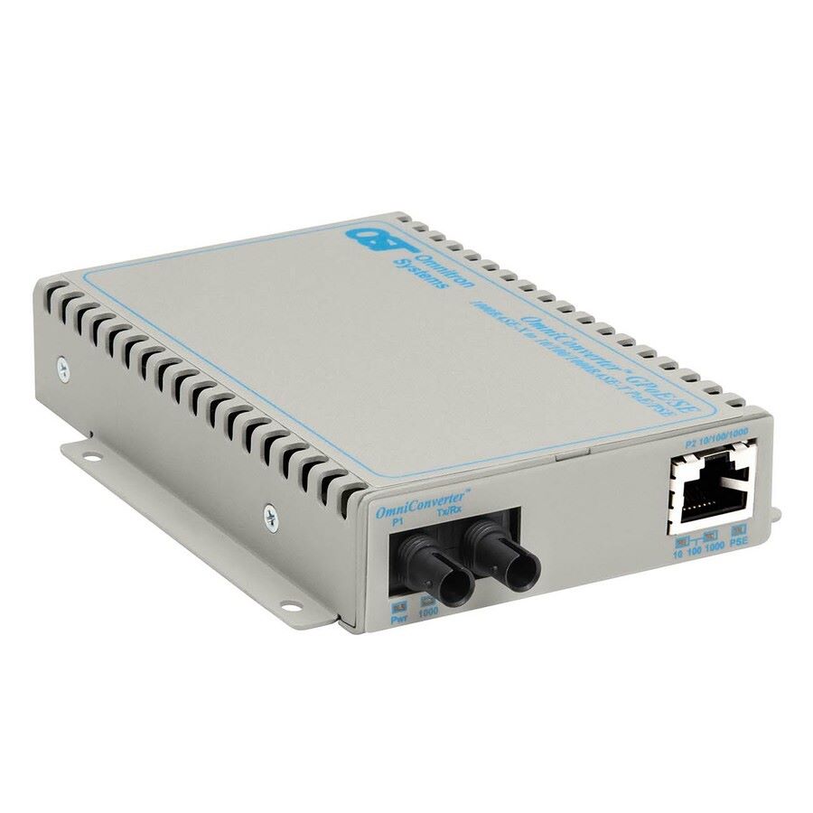 Omnitron 10/100/1000 Media Converter with Power over Ethernet (PoE ...