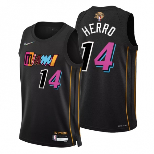 Miami Heat #14 Tyler Herro Nike Black 2023 NBA Finals Patch Swingman ...