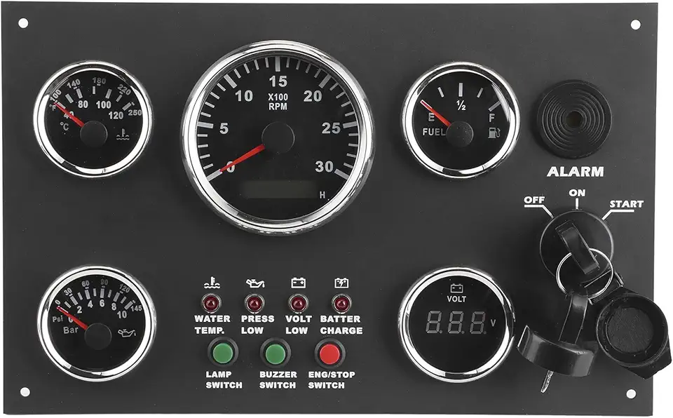Digital Gauge Cluster Set, 52mm/82mm Water/Oil/Voltage Gauge with ...