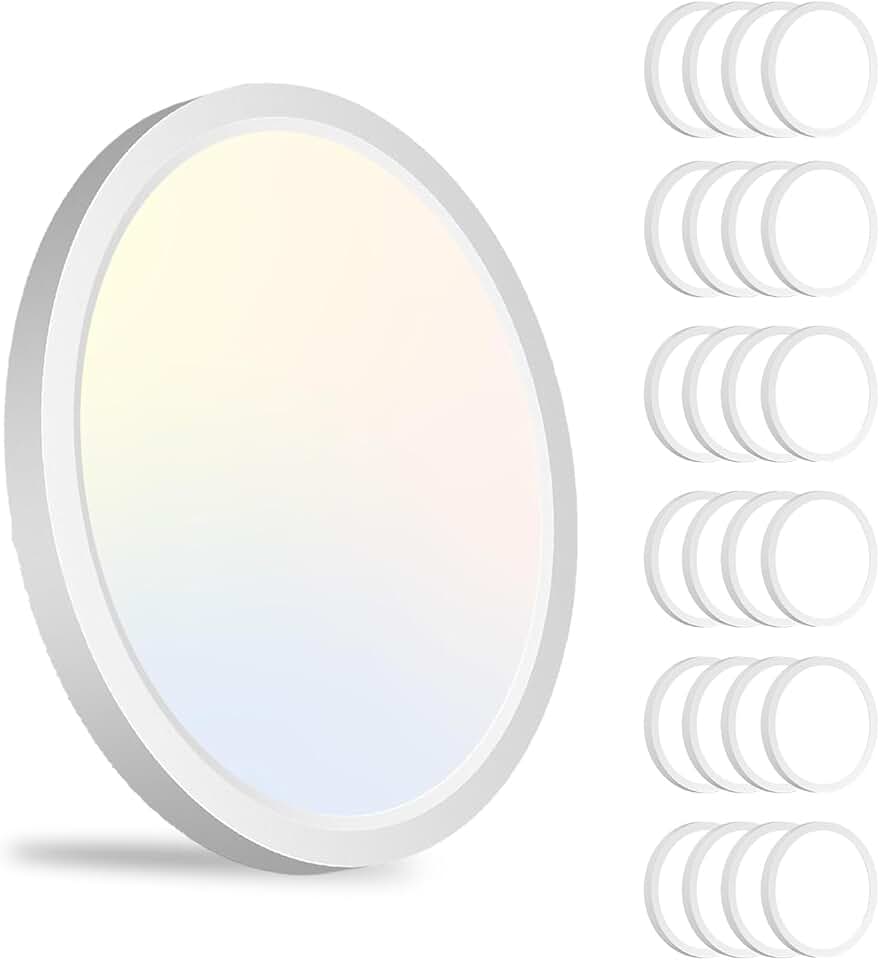 24 Pack 9 Inch 1400LM LED Flush Mount Ceiling Light, 5CCT 5000K Ultra ...