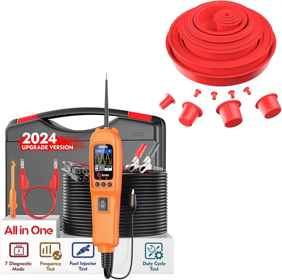 KZYEE KM50 Power Circuit Probe Kit - 12V/24V Automotive Circuit Tester ...