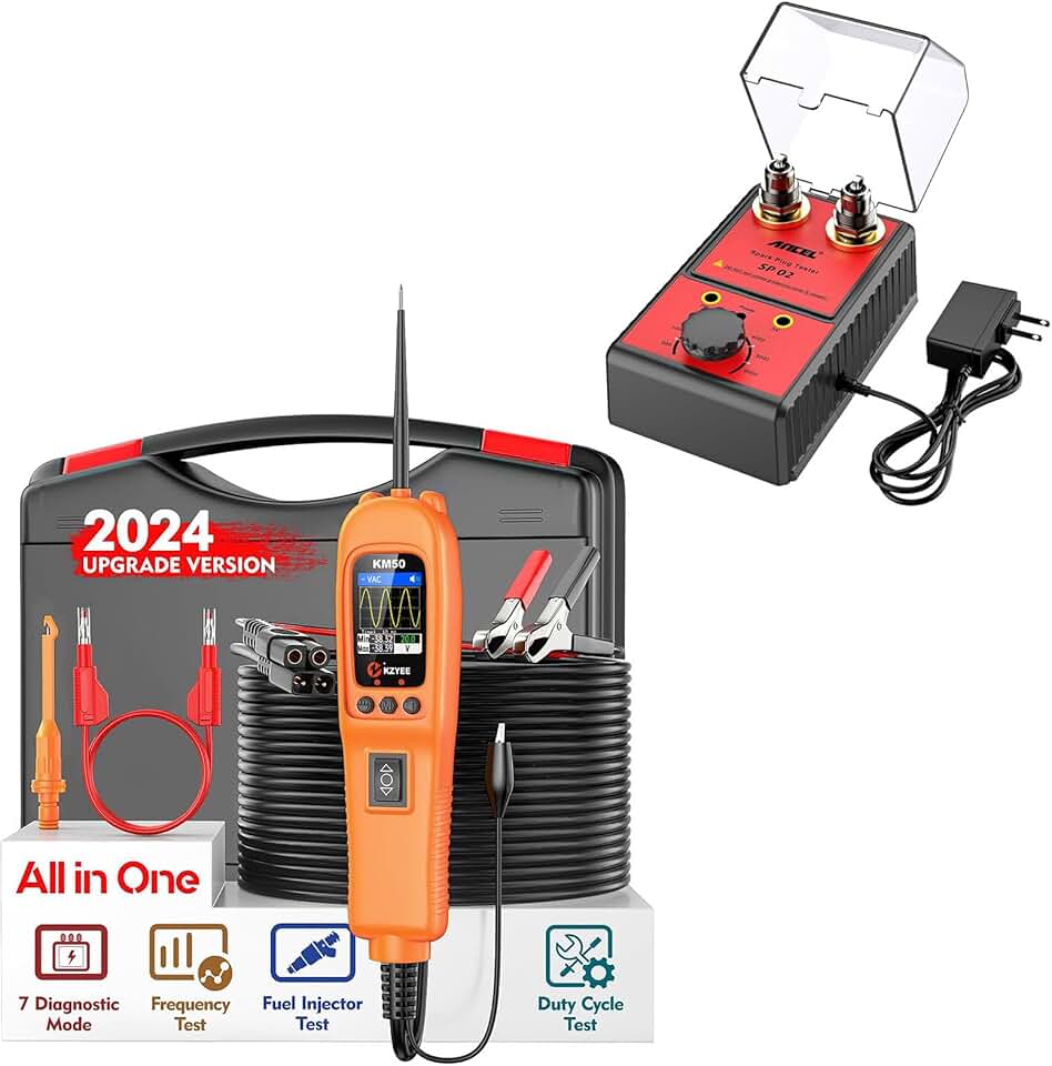Ancel SP02 Spark Plug Tester with KZYEE KM50 Power Circuit Probe Kit ...